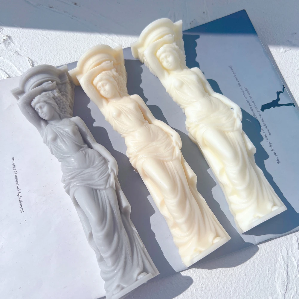 Caryatid Statue Candle Mold - DIY Greek Roman Goddess Bust