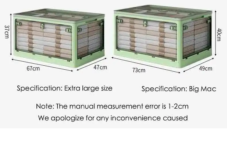 Rmier 143l Blue Plastic Storage Box Stackable Foldable Household ...