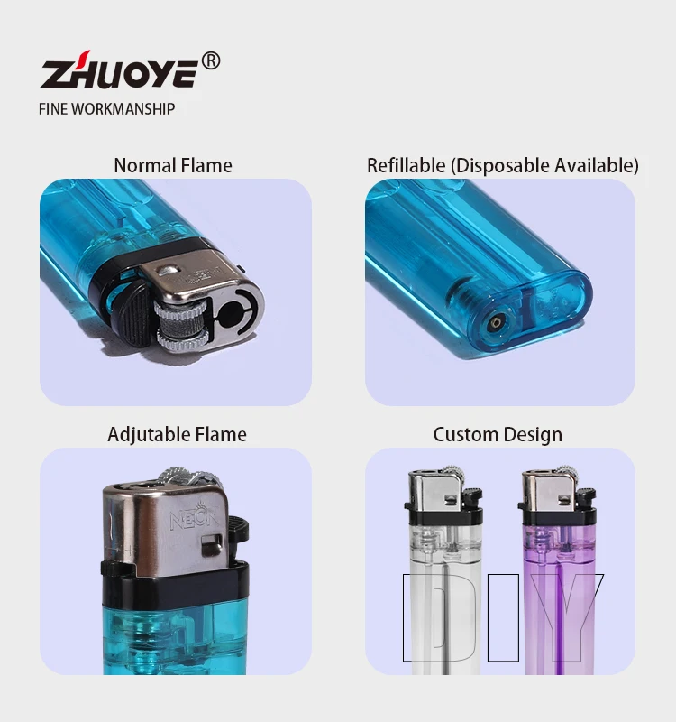 Cheap Disposable Refillable Cigarette Lighters - Classic Design