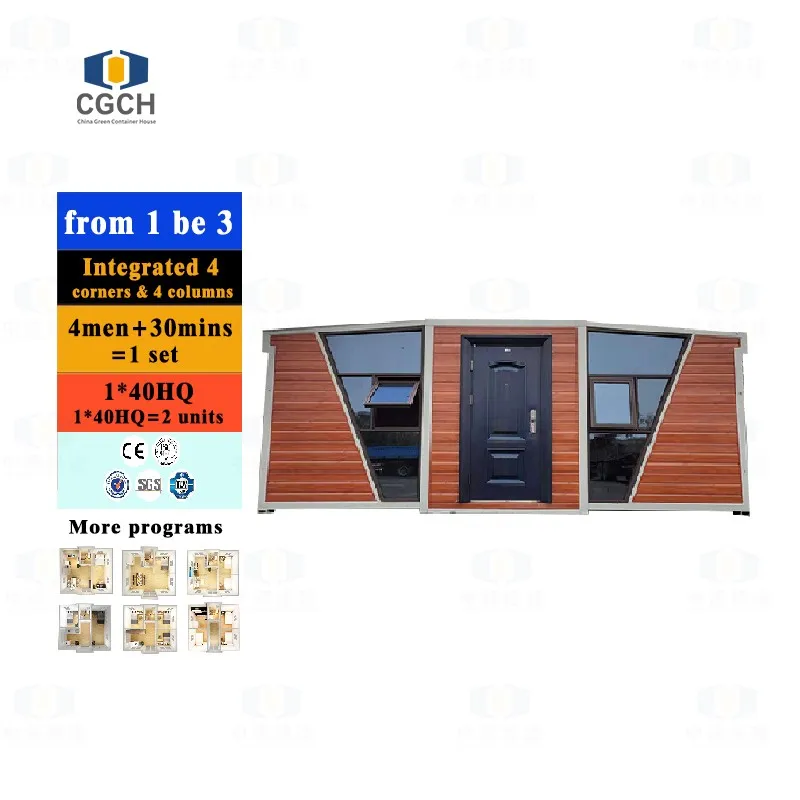 CGCH Foldable 20FT Australia 2 bedroom luxury predfabricated container ...