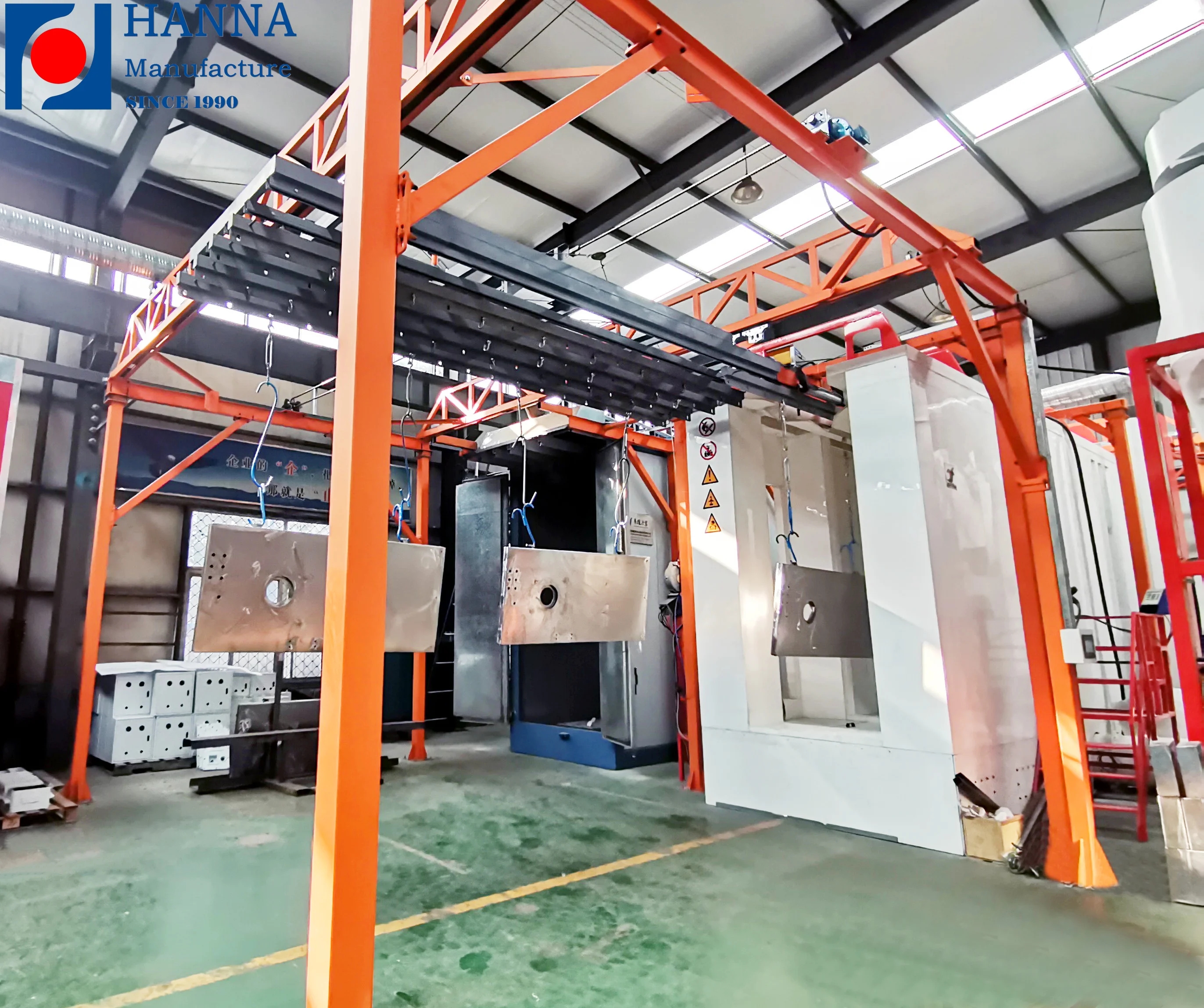 Manual Powder Coating Line With Easy Handle Control Painting Booth Guns ...