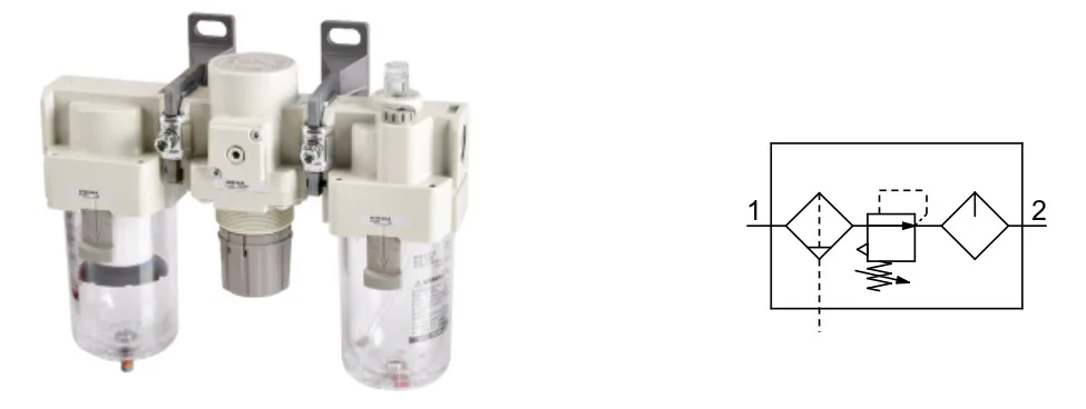 Smc New Ac40 Series Filter Regulator Lubricator With Pressure Relief ...
