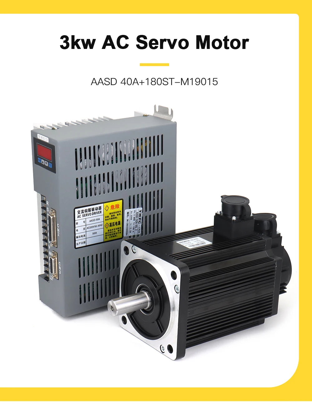 WaveTopSign 3KW AC Servo Motor Driver Kits 180ST-M19015 + AASD-40A 19N ...