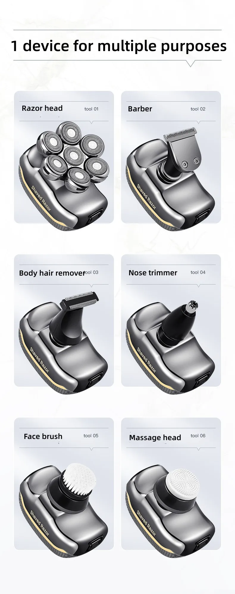 3d Floating Rotary Usb Rechargeable 6 In 1 Multifunction Waterproof ...