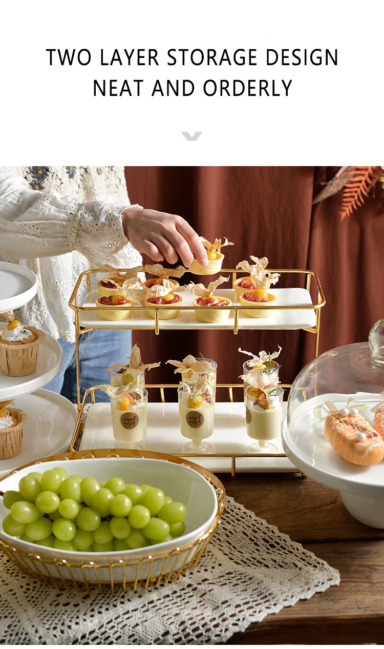 Tianxing Buffet Cupcake Display Dessert Tray White Ceramic Snack Dishes ...