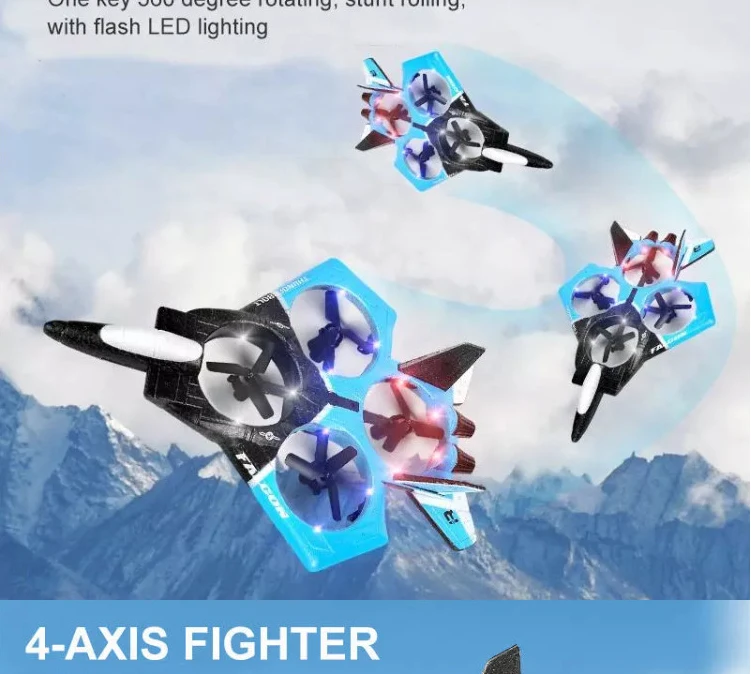 2.4g Epp Foam Rc Fighter Aircraft Model Dual Control Camera Auto Return Flying Airplane Toy ...