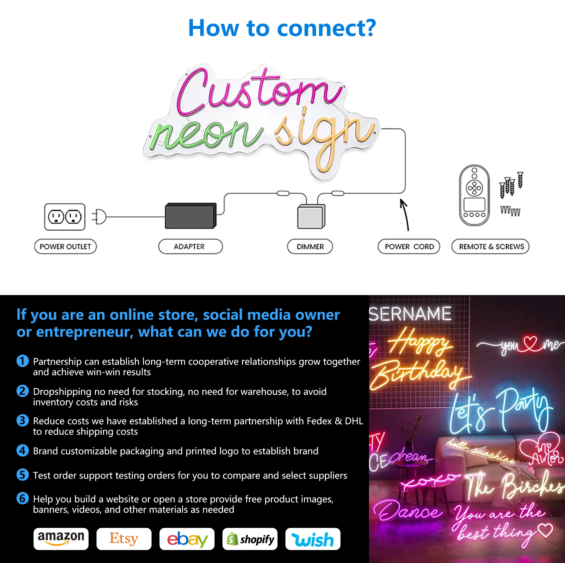 Custom LED Neon Lights for Business & Events - Free Design