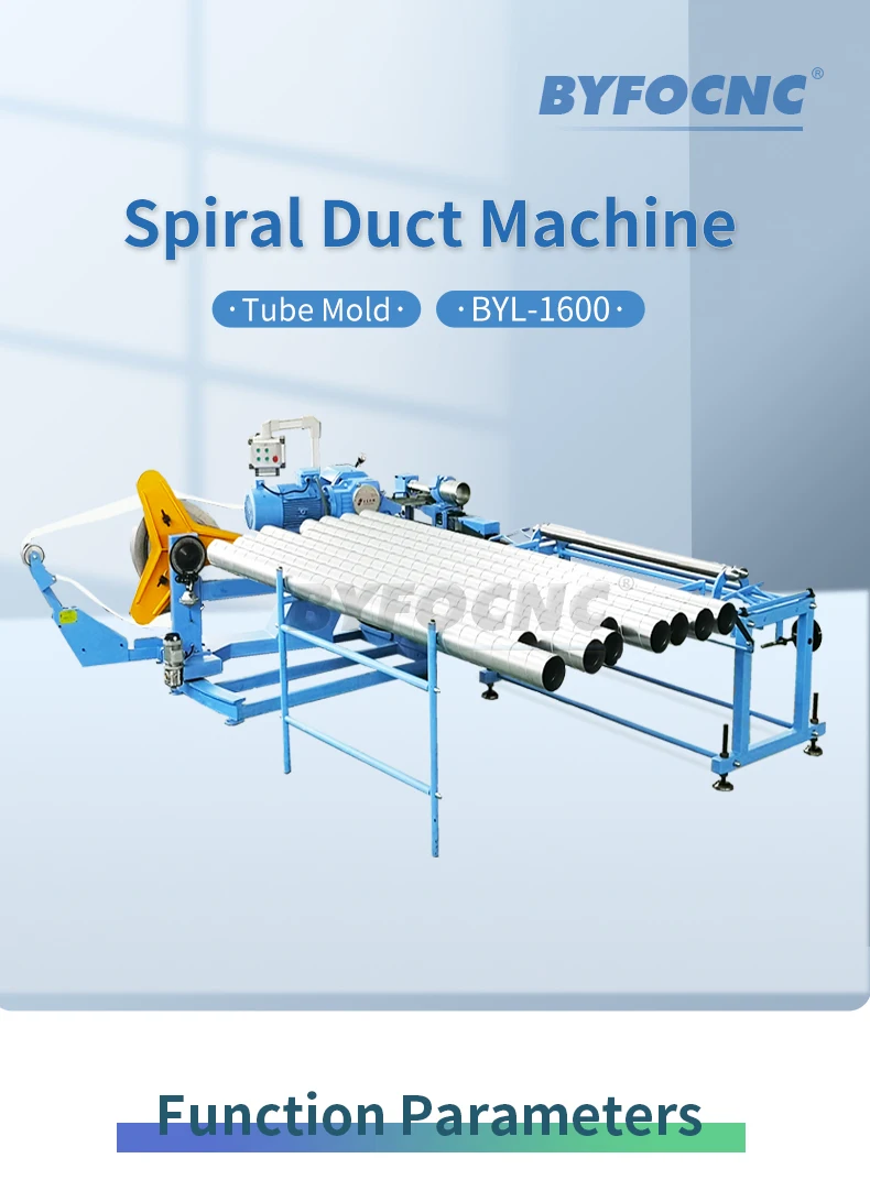 Round Tube Hvac Air Spiral Duct Forming Machine For Ventilation Spiral ...