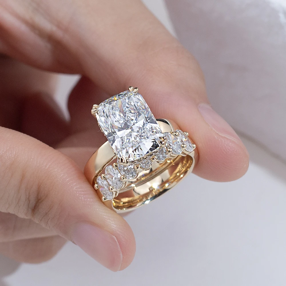 For Jewelry MSR-2051 14K Solid Gold Synthetic Lab Grown Cushion Cut ...