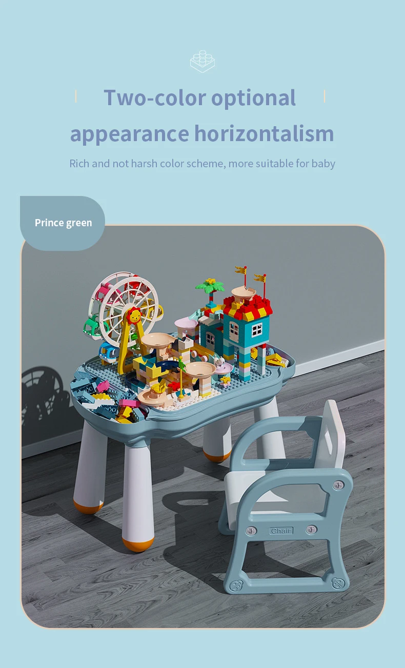 Children Play Tables Kids Desk Set Toy Play Table Children's Building ...