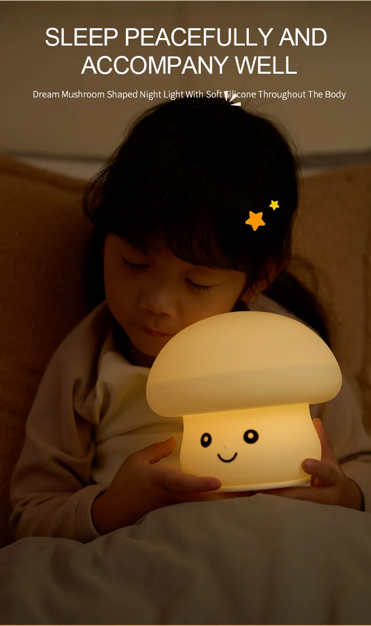 Custom Mushroom Night Light Pat Light 3D Illusion Baby Bedroom Decor ...