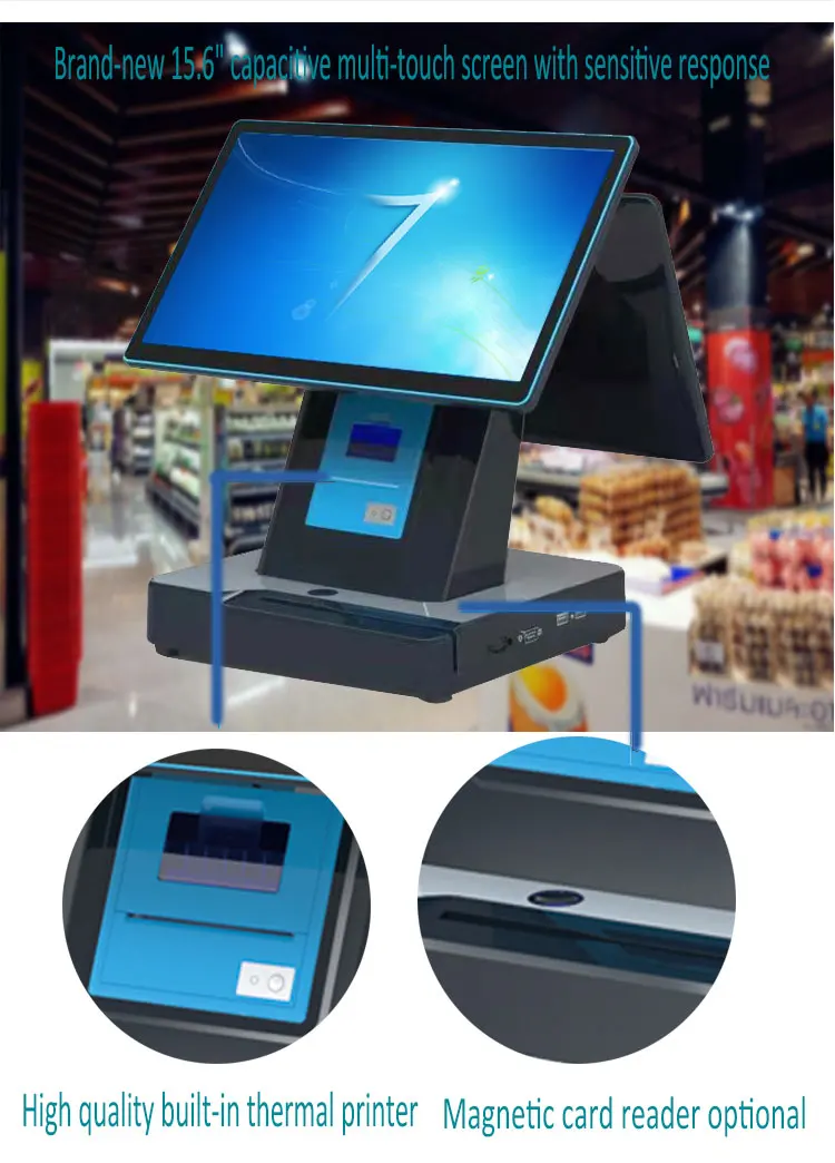 Restaurant Dual Screen Windows CashierTerminal Touch All in One Cash ...