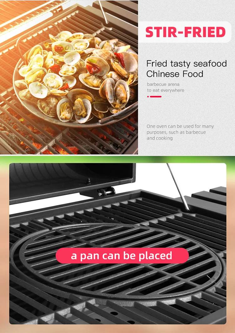 Vertical Folding Trolley Charcoal BBQ Grills Smoker Set Manufacturer ...