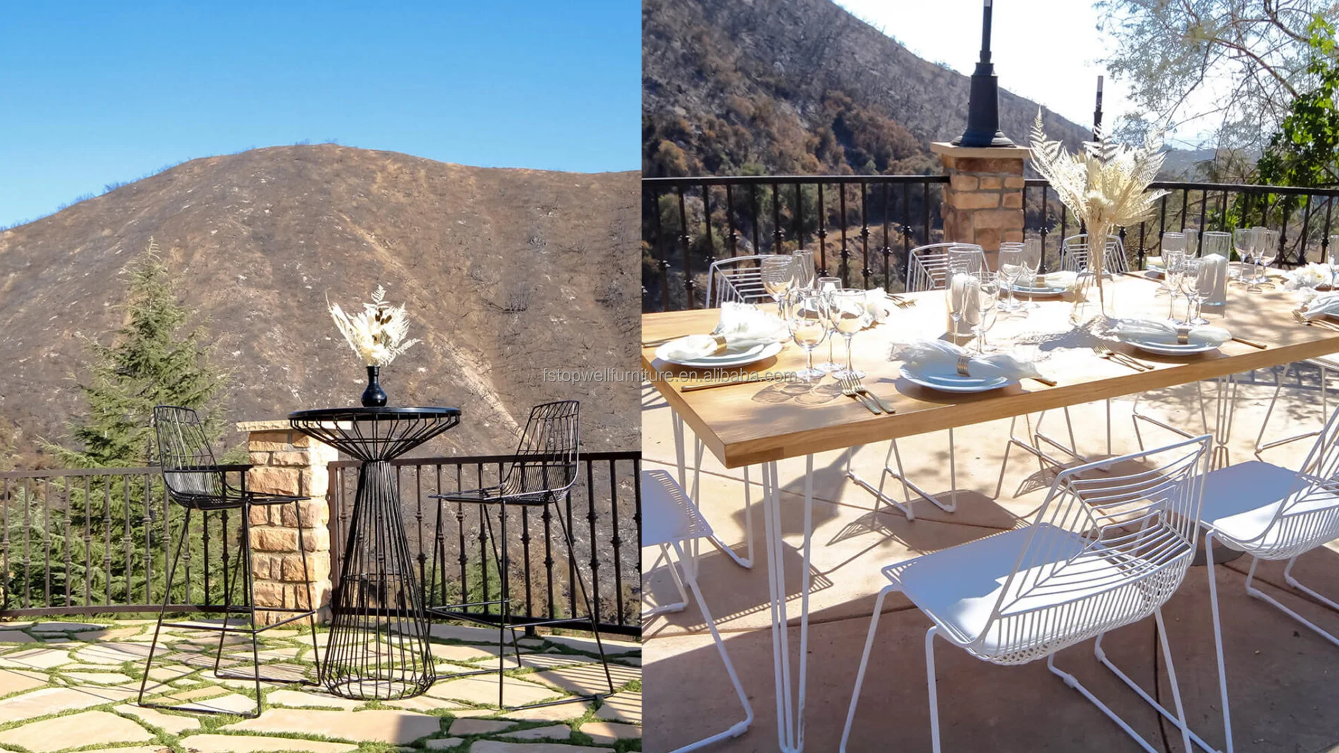 Modern Metal Wire Bar Table for Hotels & Restaurants