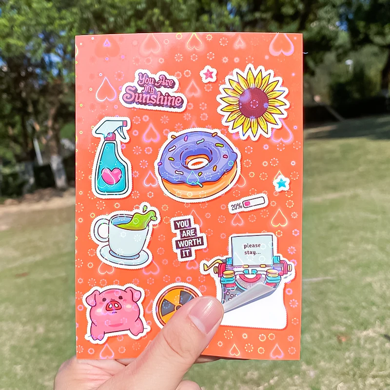 Kiss Cut Sheet Sticker Removable Adhesive Vinyl Sticker Label Printing ...