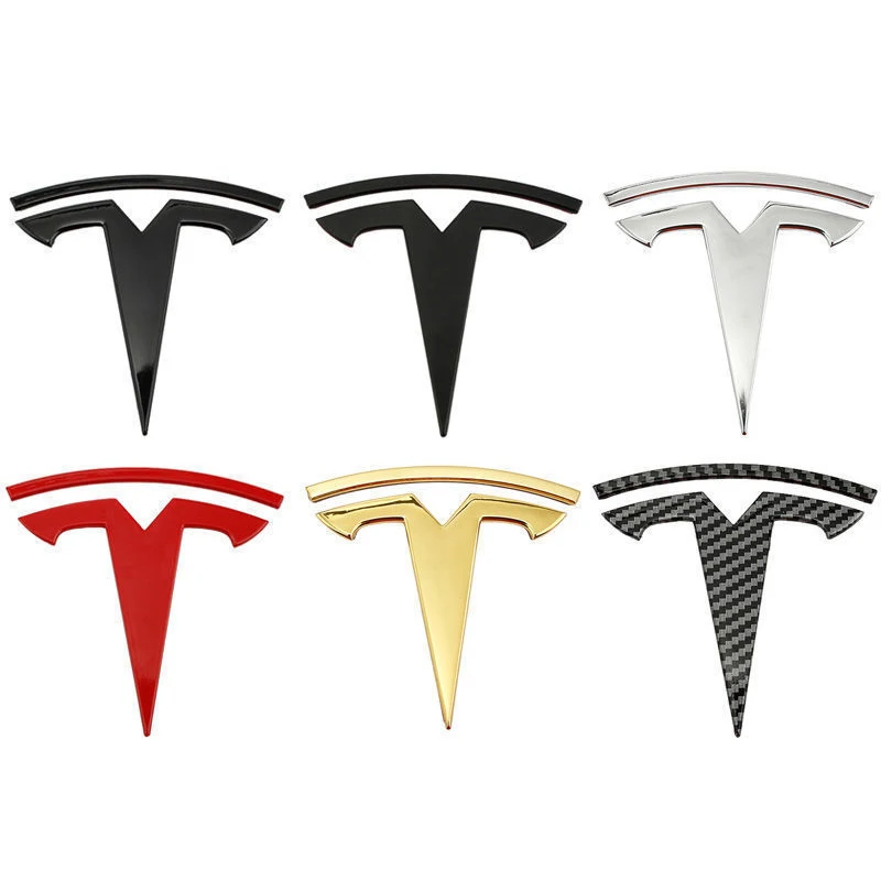 Matte Black Tesla Badge Custom Cut Graphics Logo Decal Overlay Stickers ...