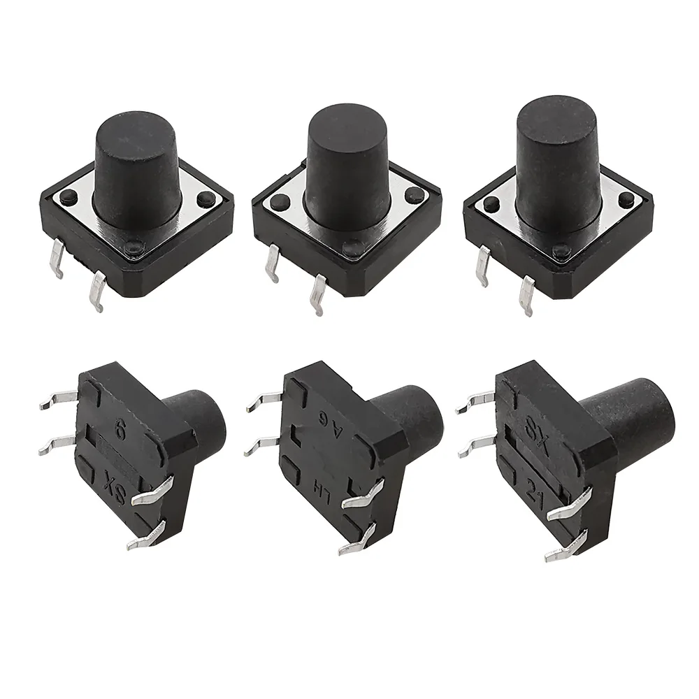 12x12mm Panel Pcb Momentary Tactile Tact Push Button Switch 4pin Dip ...