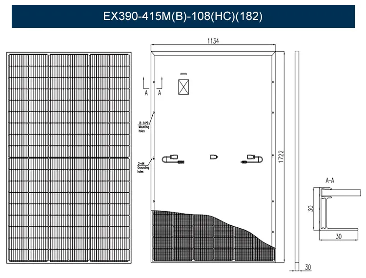 415 Watts Solar Panel Monocrystalline Exiom 108 Cells Half Cell 390w ...