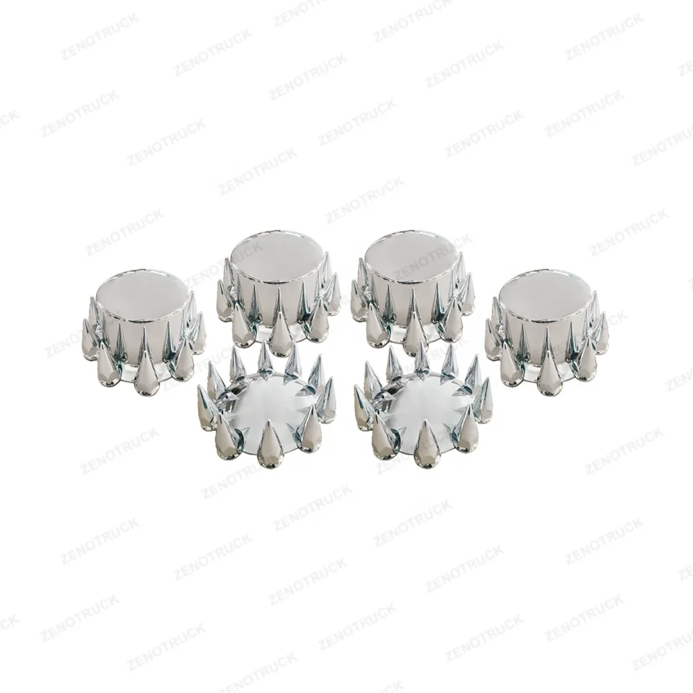 Abs Chrome Semi-truck Wheel Cover Kit Includes 2 Front Covers And 4 ...