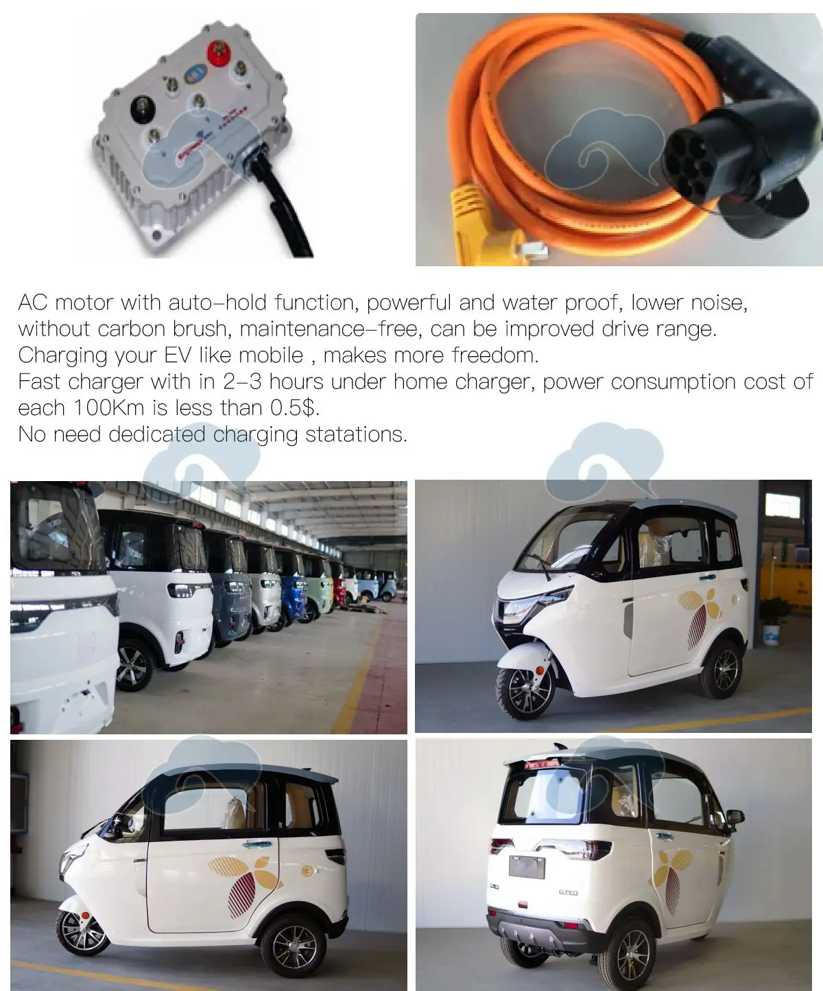 2024 Electric Mini Mobility Van Tuk Tuk Closed Car Three Wheels For ...