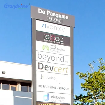 Aluminum Panel Backlit Pylon Sign Custom Illuminated Logo Directional ...