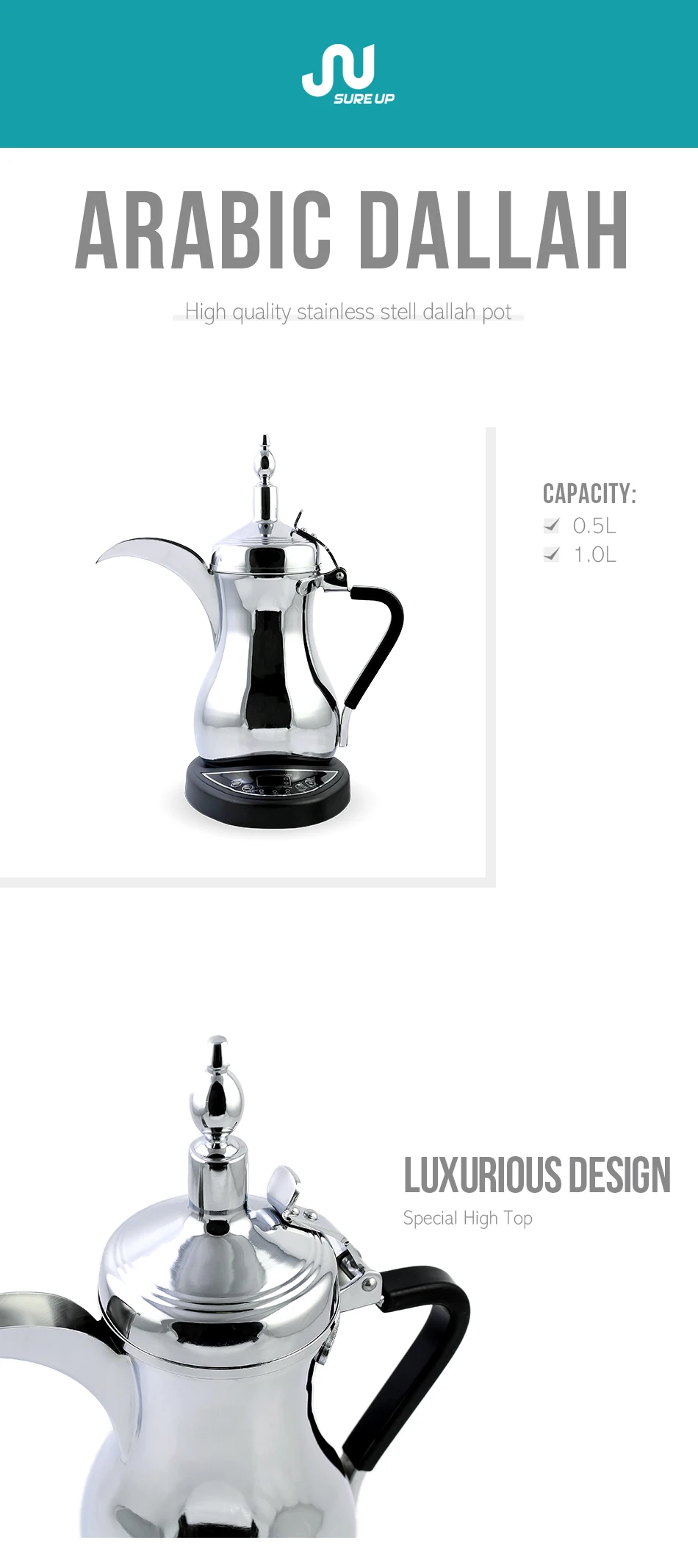 Arabic Style Electric Dallah - Keep Hot & Cold for 24hrs