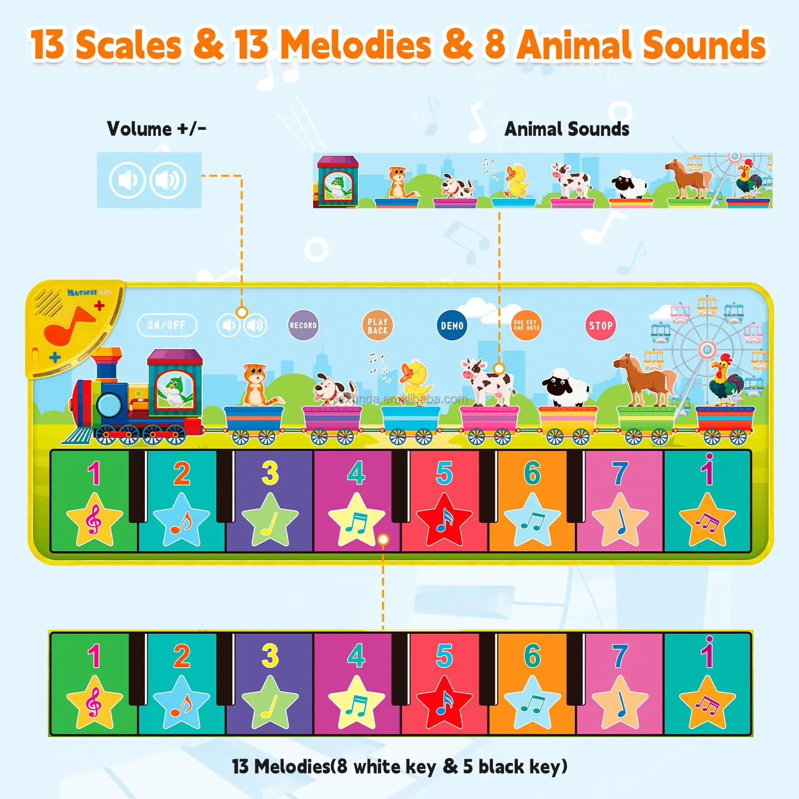 Jiexunda Children's Piano Music Blanket - Interactive Fun