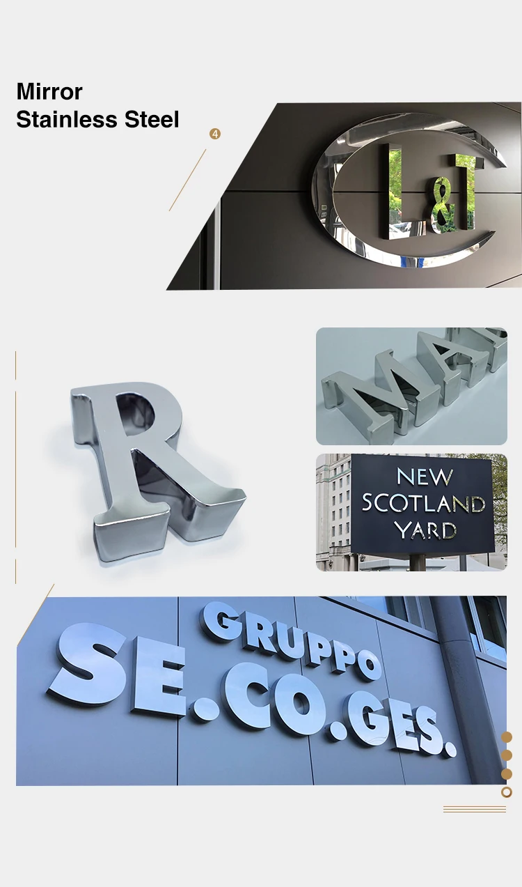 Custom Laser Cut Stainless Steel Wall Mount Signage