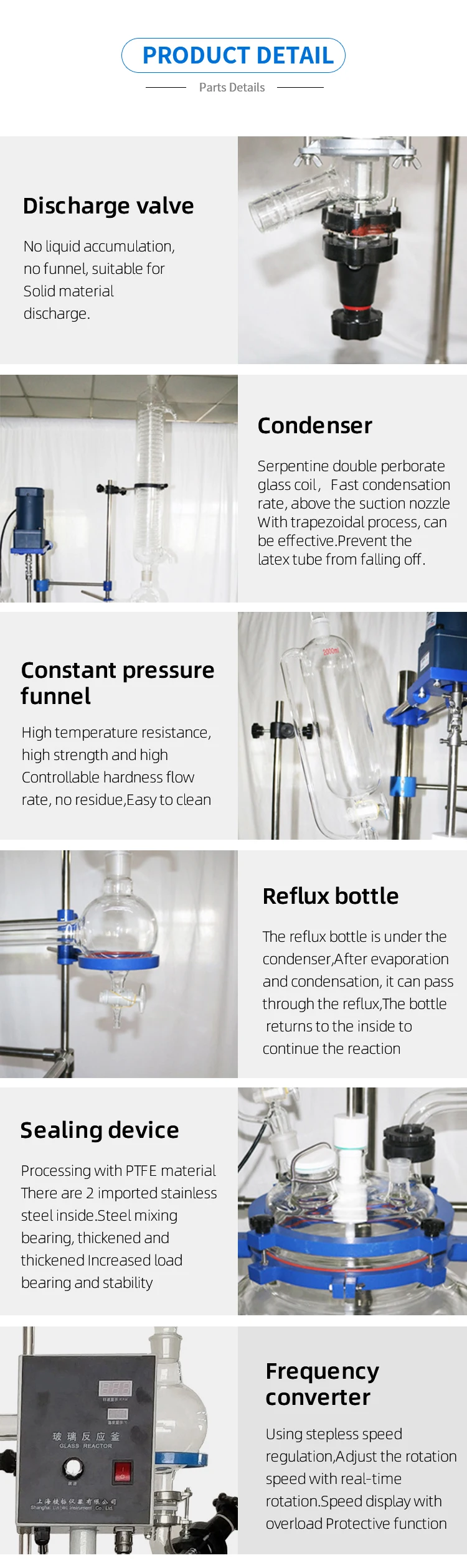 5L Glass Jacketed Laboratory Reactors for Heating and Cooling
