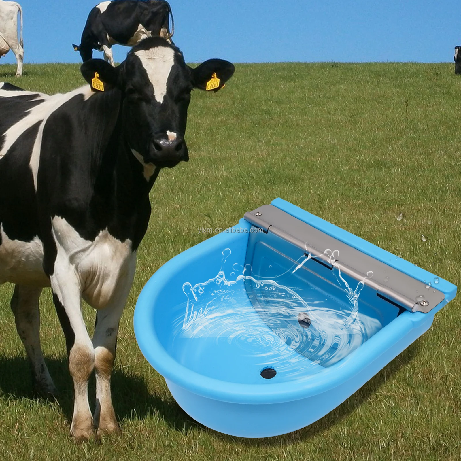Plastic Cattle Water Bowl With Drain Hole Automatic Float Ball Horse ...