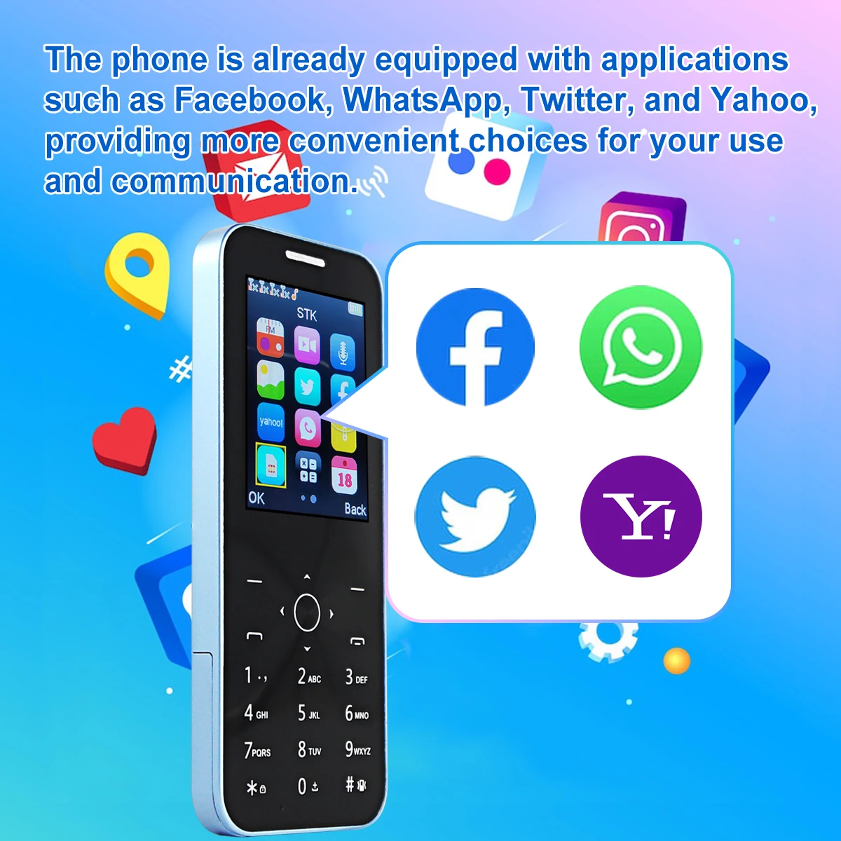 Slim 4 SIM Bar Mobile Phone - 2.4inch Screen & Qwerty Keyboard