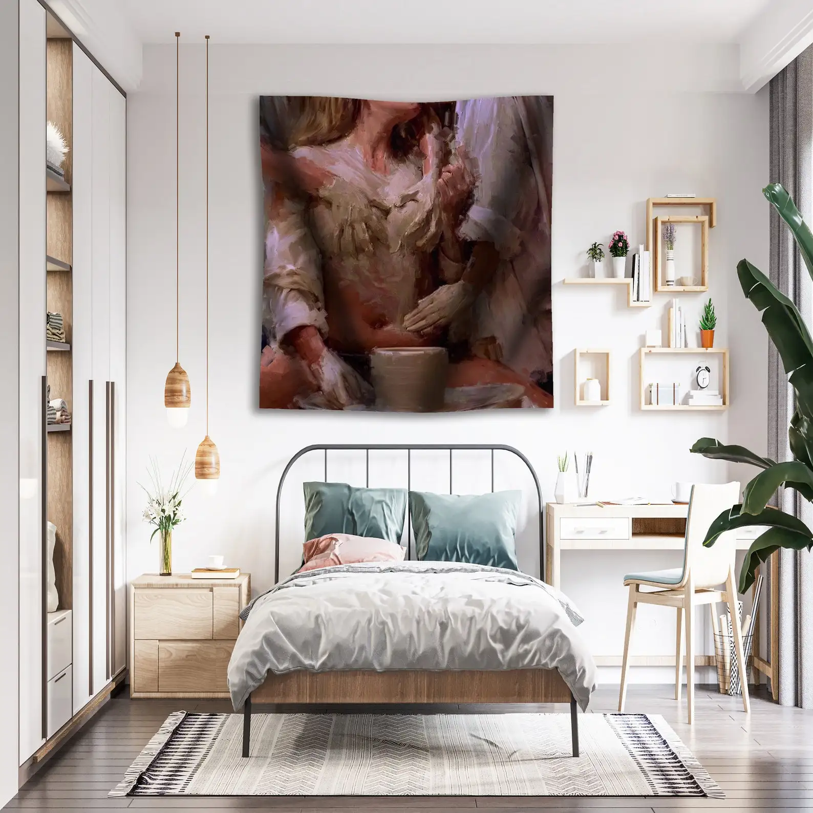 Nude Woman Wall Painting Art Decor - Vintage Erotic Tapestry