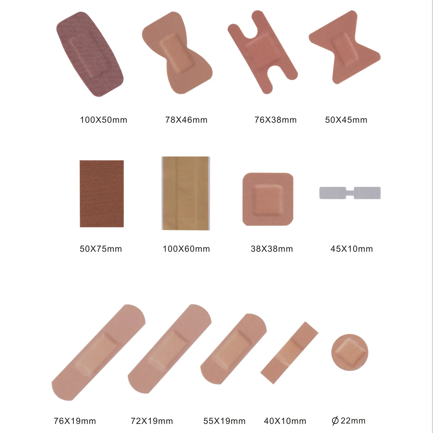 Medical Sterile Bandaids - Different Skin Colors & Sizes
