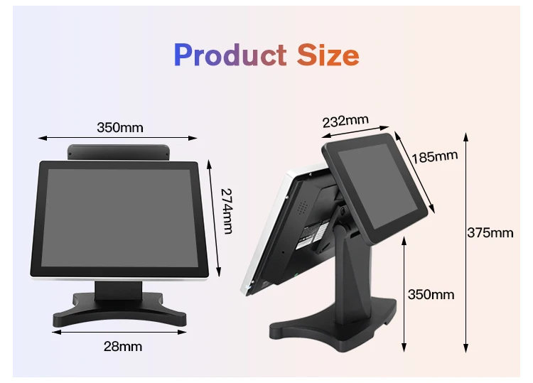 15 Inch Touch Screen Wall Mounted Complete Cash Register Dual Screen ...