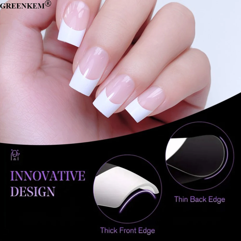 120pcs 12 Sizes Multi Color Nail Tips Medium French Style Square False ...