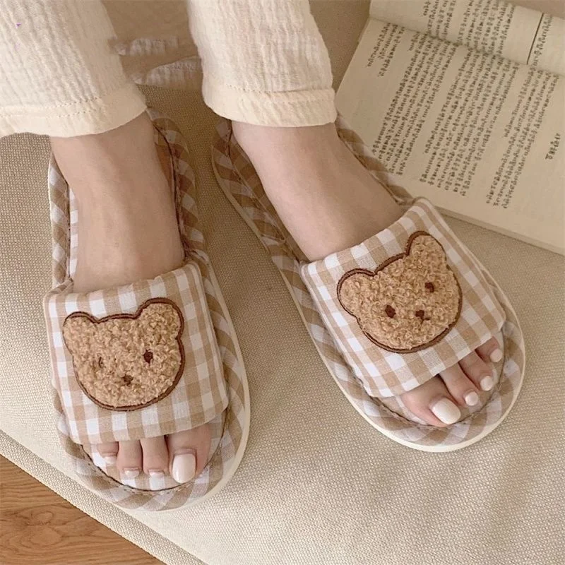New Product Linen Four Seasons Cartoon Bear Breathable Home Bedroom ...