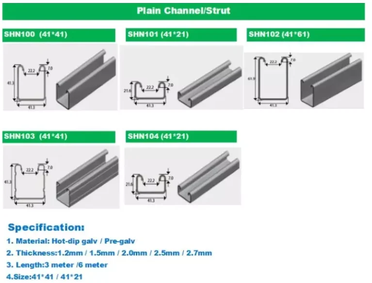Cold Formed Structural Galvanized Slotted Steel C Channel Bracket Solar ...