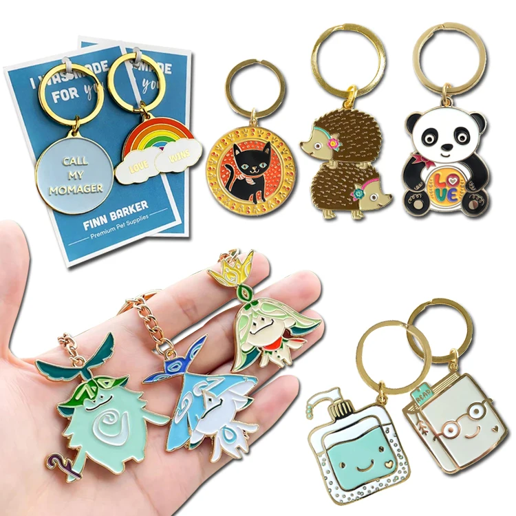 Luxury Cute Kawaii Custom Shape Hard Soft Enamel Key Chains Iron Zinc ...