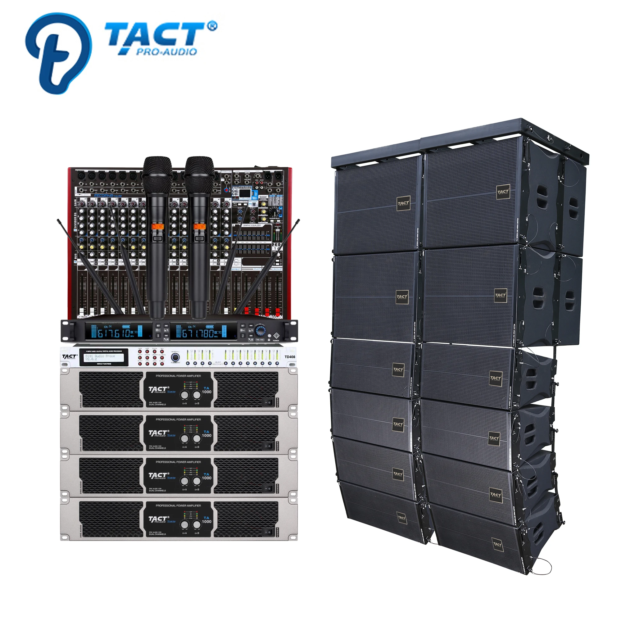 TACT PRO AUDIO Professional mini line array system double 6 inch indoor ...