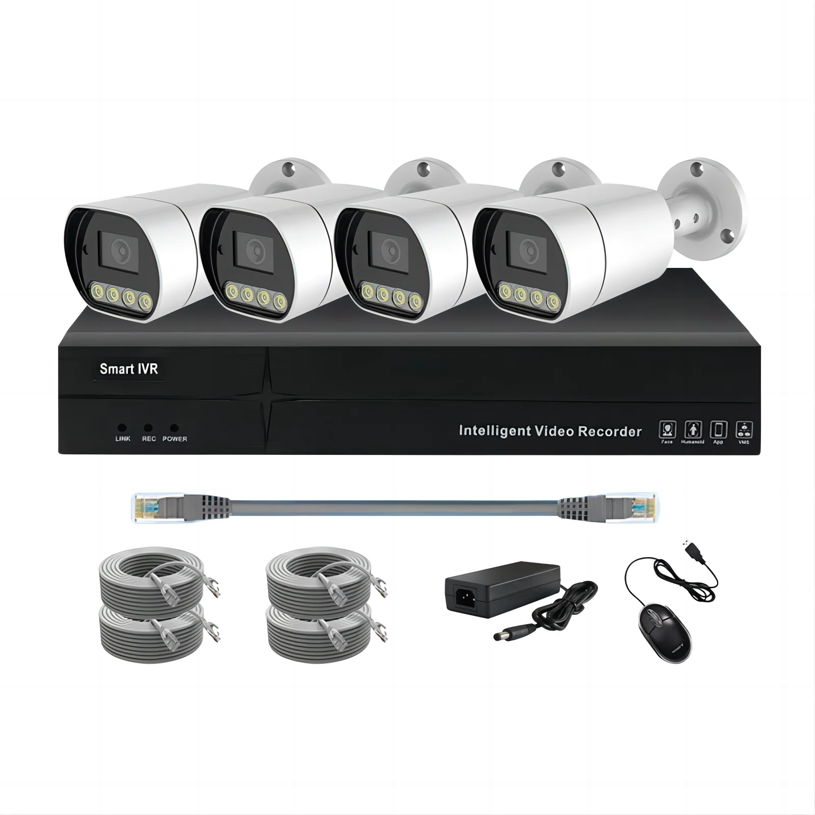4k Poe Nvr Kit Audio Outdoor Waterproof Poe Ip Camera Security System ...