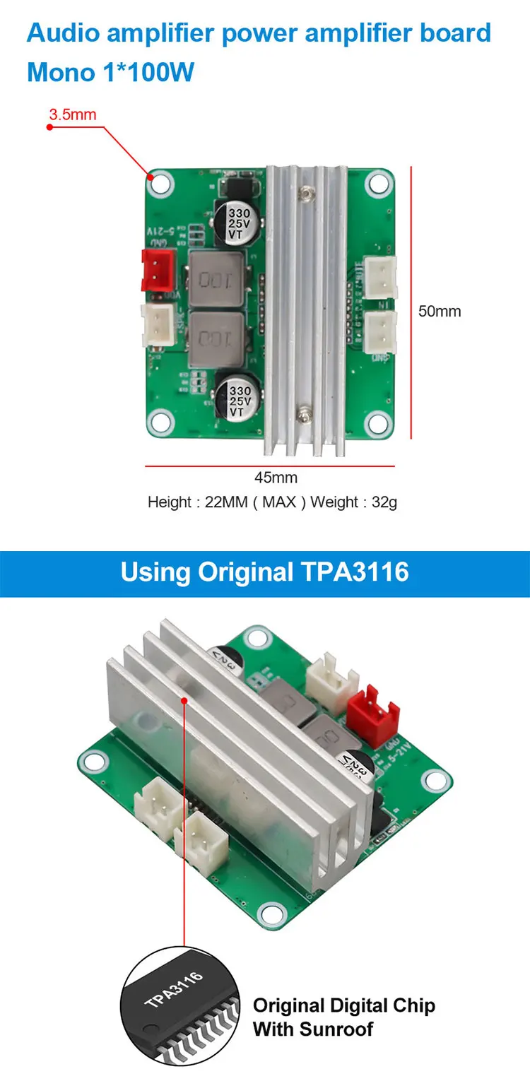 VIRE Digital Power Audio Amplifier Boards - 100W TPA3116