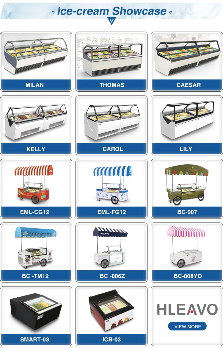 Hand Push Gelato Showcase Cart Freezer for Ice Cream Vending - Ideal ...