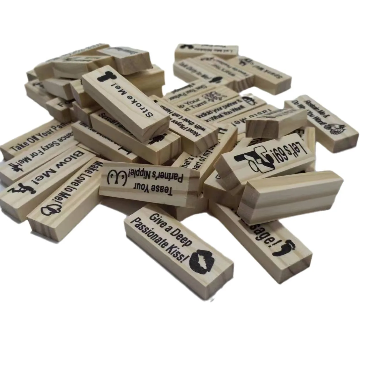 48pcs Game Sex Block Tumbling Wooden Tower Stacking Blocks Adult Erotica Party Sm