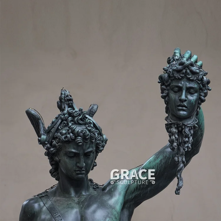 High Quality Sculpture Greek Mythology Bronze Life Size Perseus Kill Slaying Medusa Statue Buy