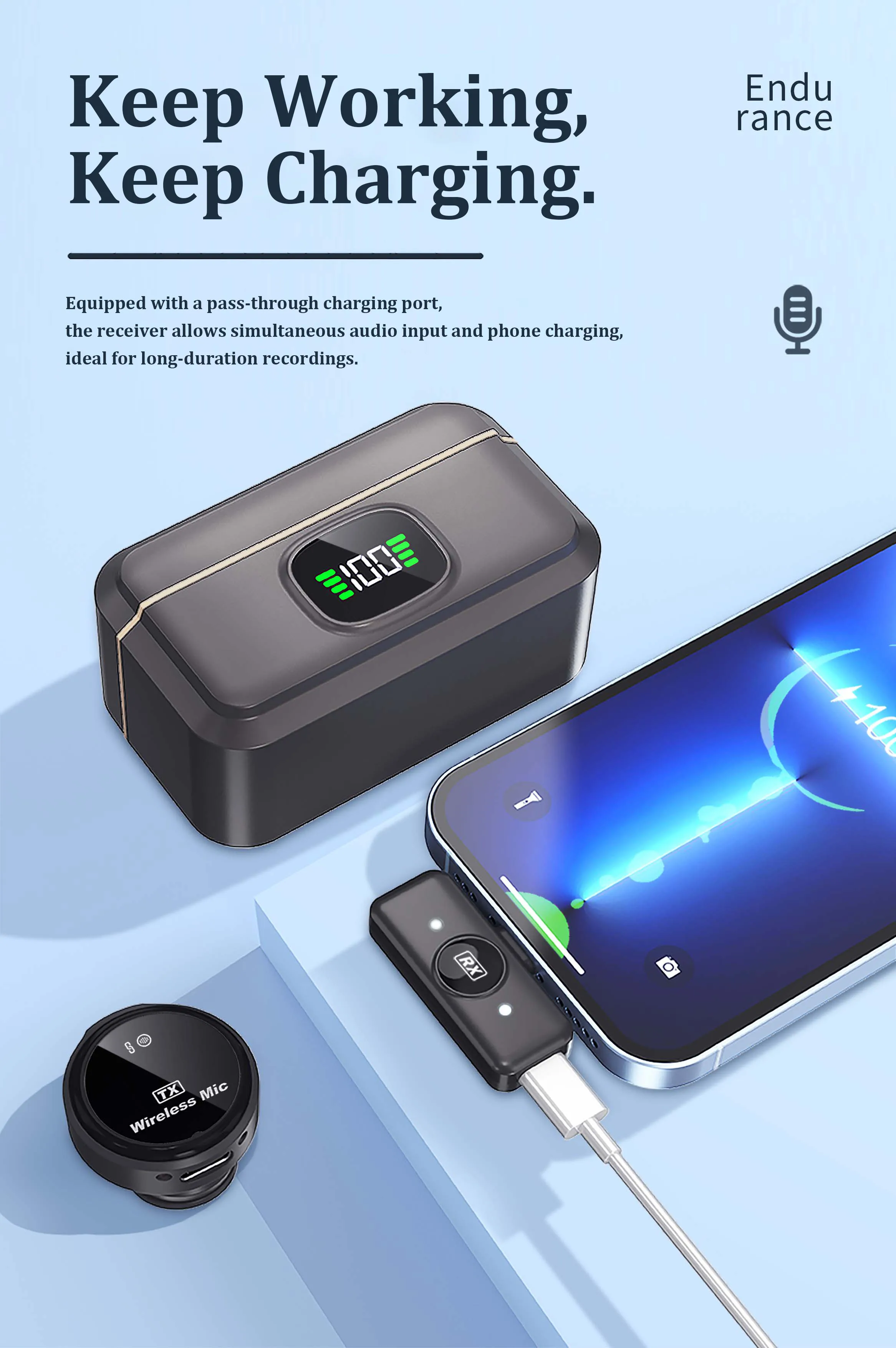 Aurora Sound Q8 2.4G Wireless Omni-directional Metal Lavalier ...