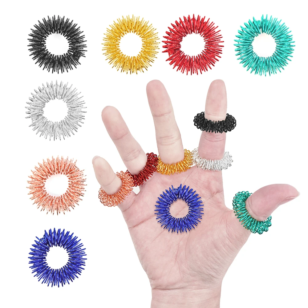 Fidget Finger Toys Spiky Sensory Finger Massage Rings For Kids And ...