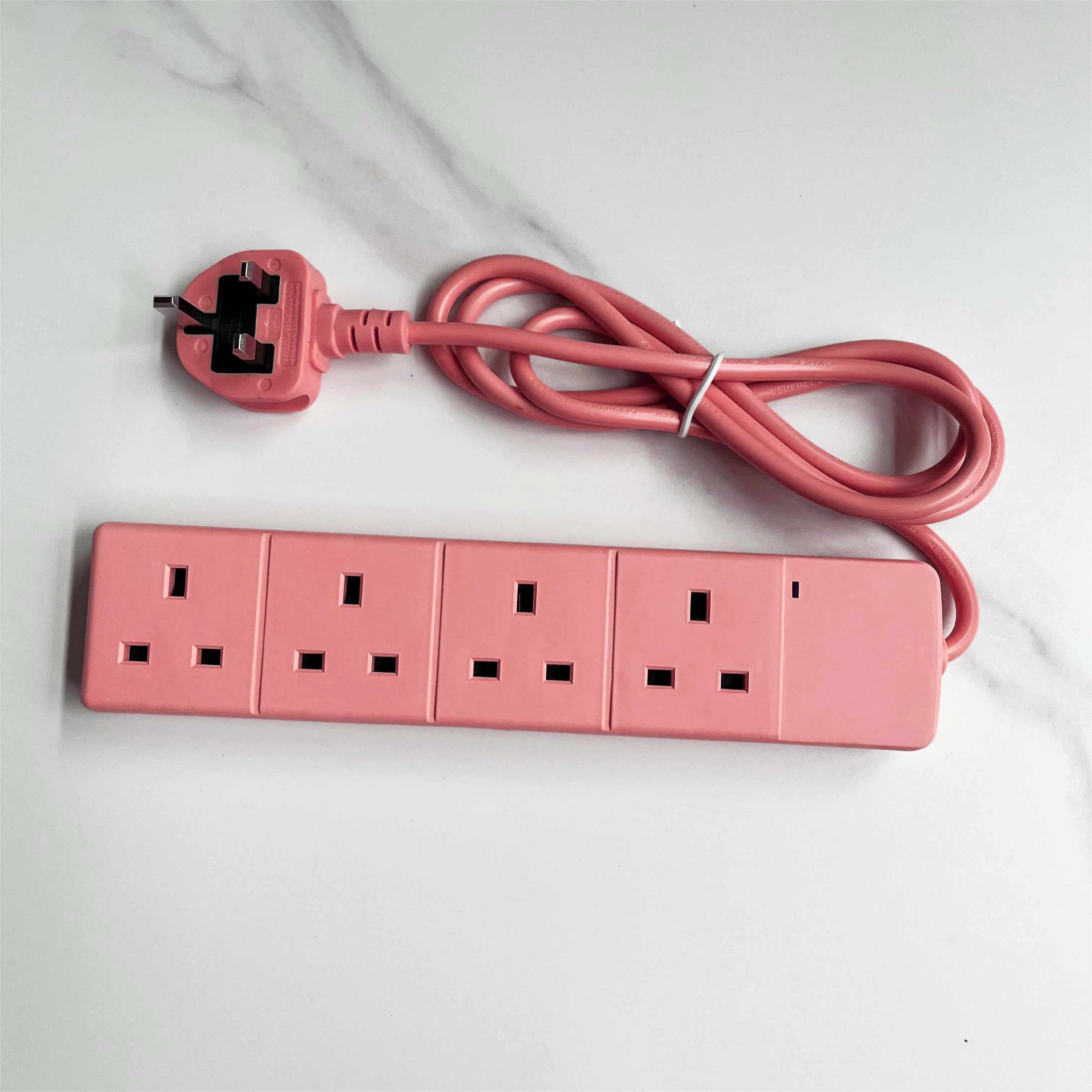 Universal Multi Plug Sockets 4 Outlet Power Strip Red Light Power Cord ...