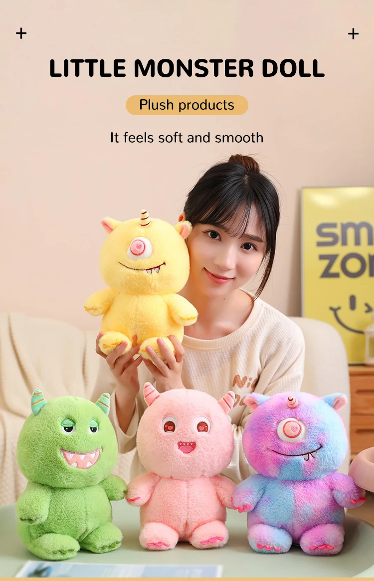 Yangzhou OEM New Arrival Custom Colorful Cute Little Monster Plush Toy ...