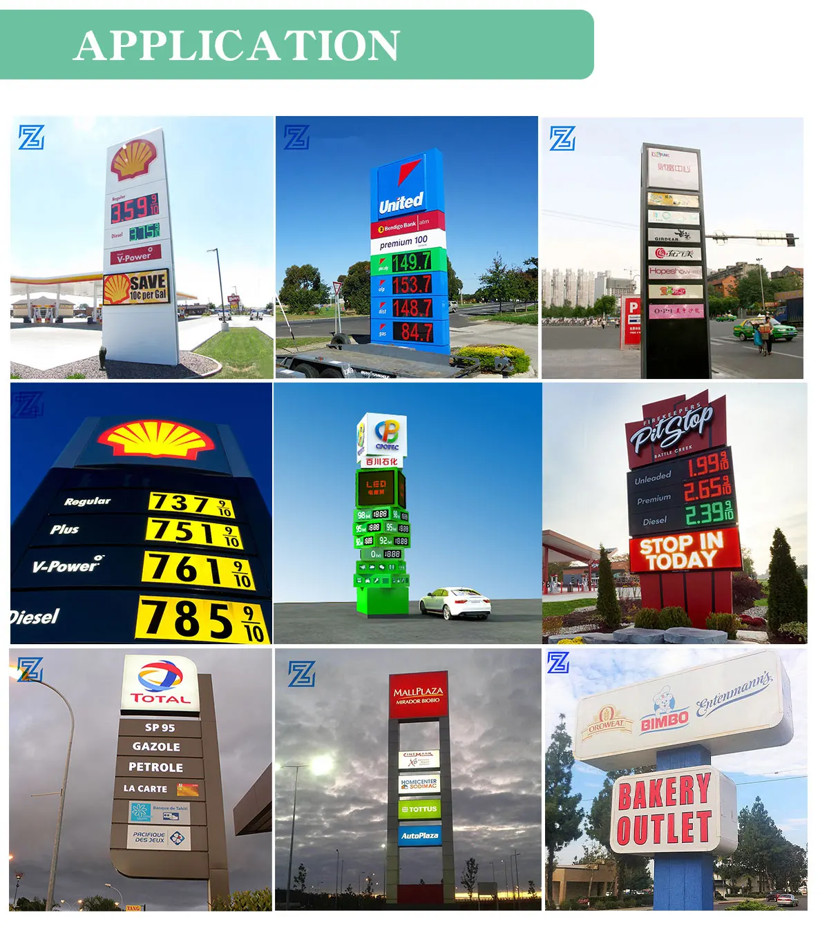 Gas Station Advertising Totem Pylon Sign Diesel Fuel Oil Gas Petrol Led ...