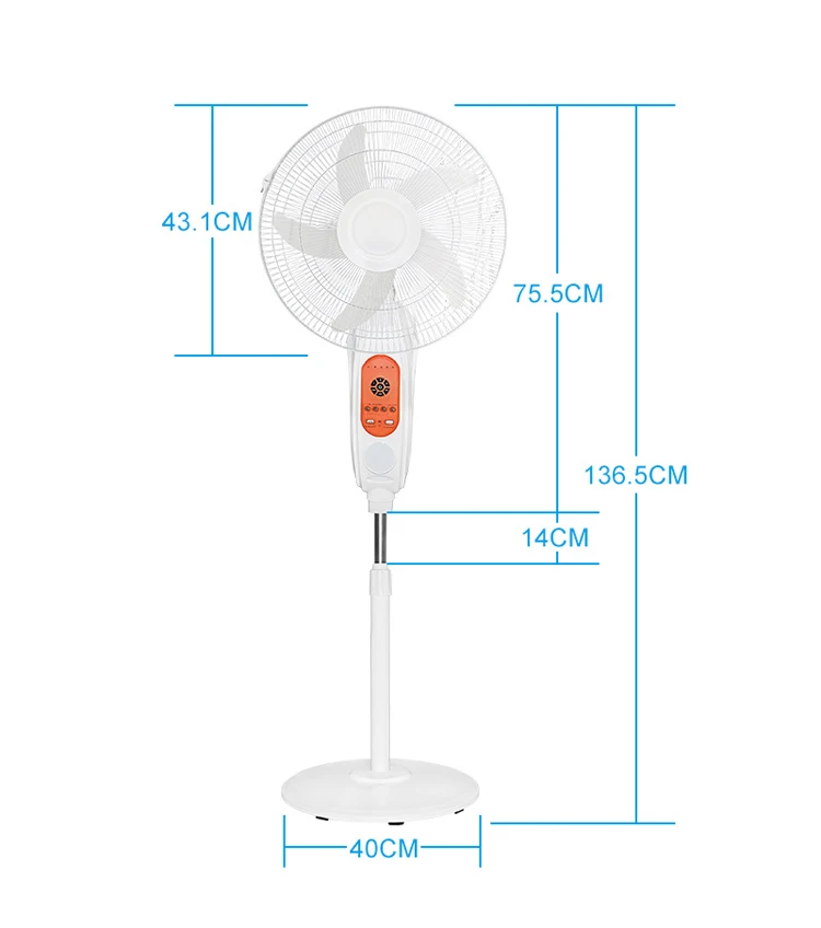 12v Floor Standing Fan With Timer Solar Pedestal Fan With 5 Speed 16 ...